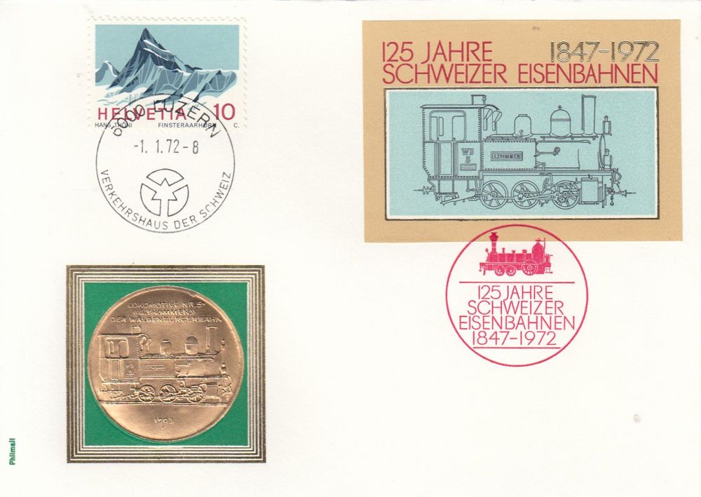 5 verschiedene Jubiläumsbriefe "125 Jahre Schweizer Bahnen" (Gebraucht) in Spreitenbach für CHF ...