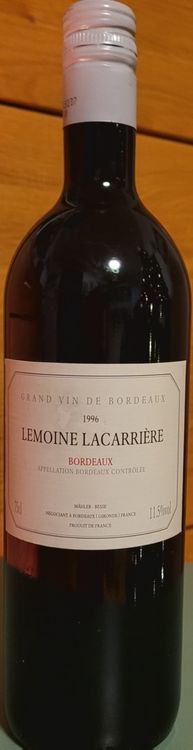 Sammlerstück: Lemoine Lacarrière Bordeaux 1996 Rarität (Neu (gemäss ...