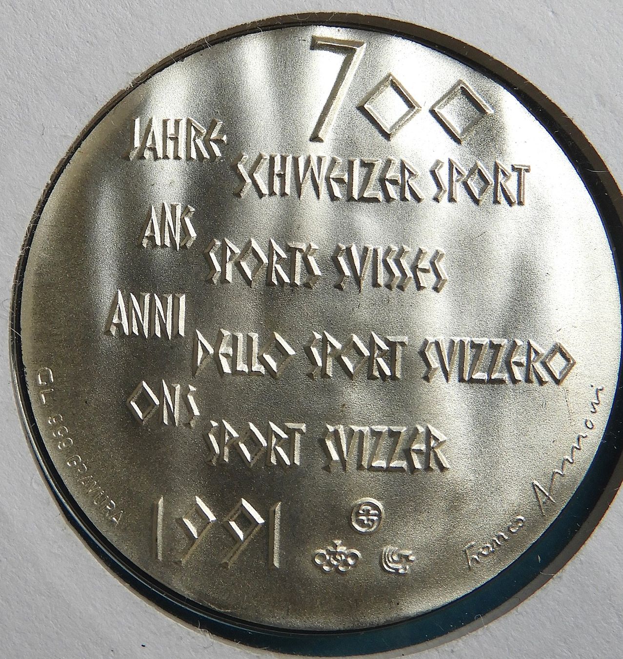 Franco Annoni 700 Jahre Sport BOB 20g Silber 999 (Gebraucht) in ...