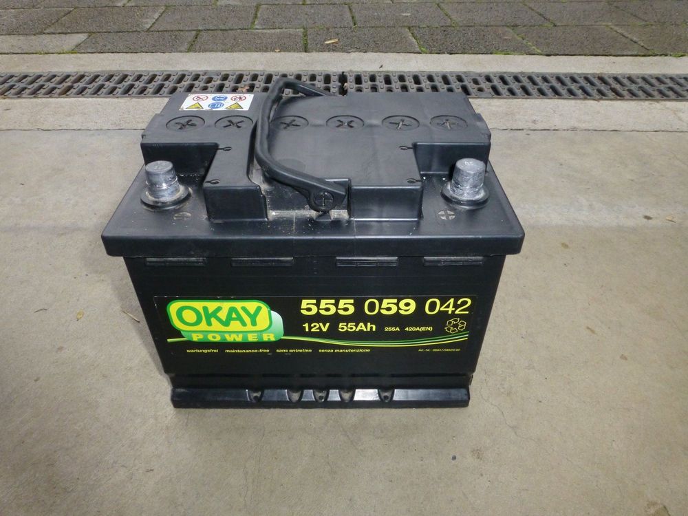 Autobatterie OKAY 12V 55Ah 255A 420A(EN) | Kaufen auf Ricardo