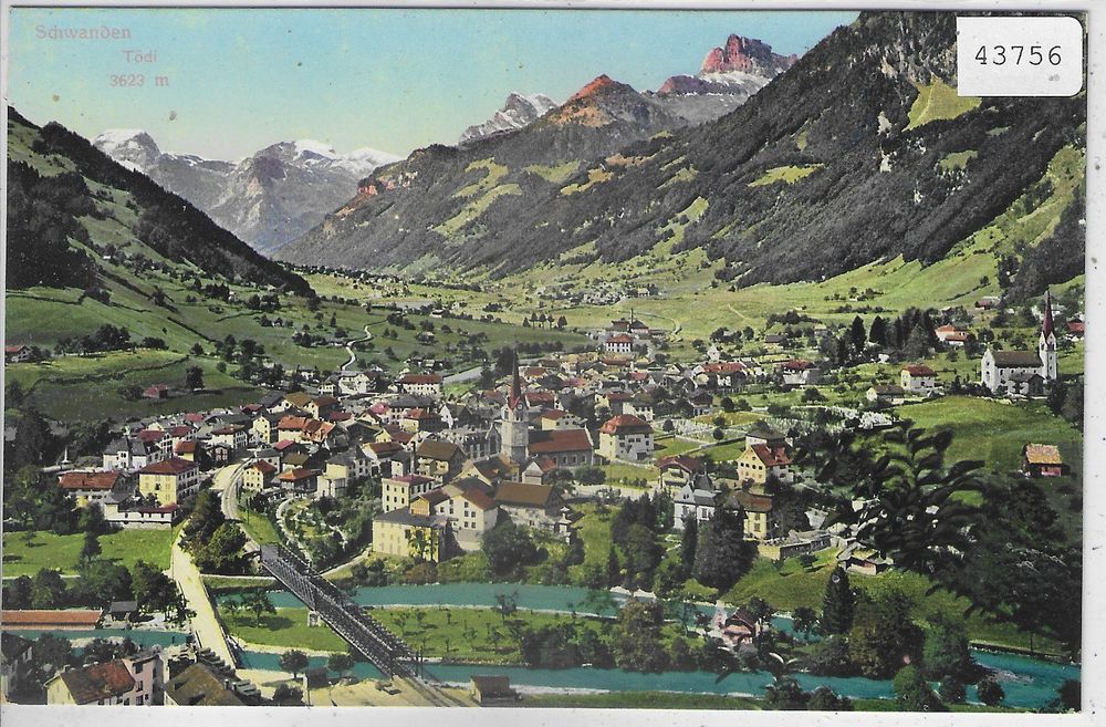 Schwanden GL - Generalansicht - Litho | Kaufen auf Ricardo