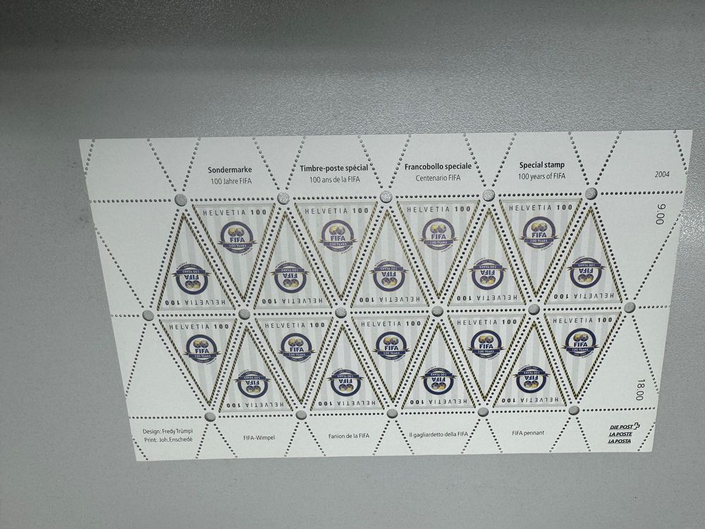 FIFA-Wimpel, Kleinbogen, 18 x 1,00, Postfrisch** (Neu (gemäss ...