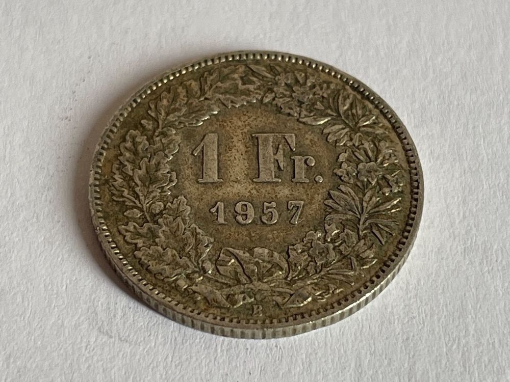 Superbe pièce 1Fr. HELVETIA 1957 en argent | Kaufen auf Ricardo