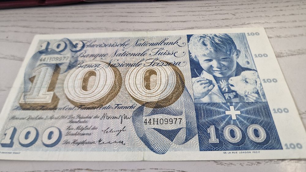 Alte Schweizer Banknoten 100 Franken (Gebraucht) in Herisau für CHF 98 ...