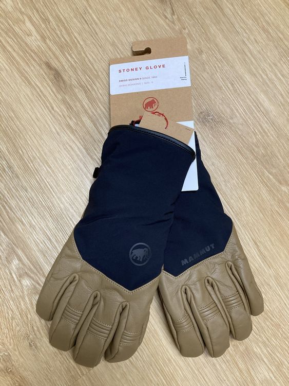 Stoney gloves Mammut, Gr. 9, unisex, dark sand-black | Kaufen auf Ricardo