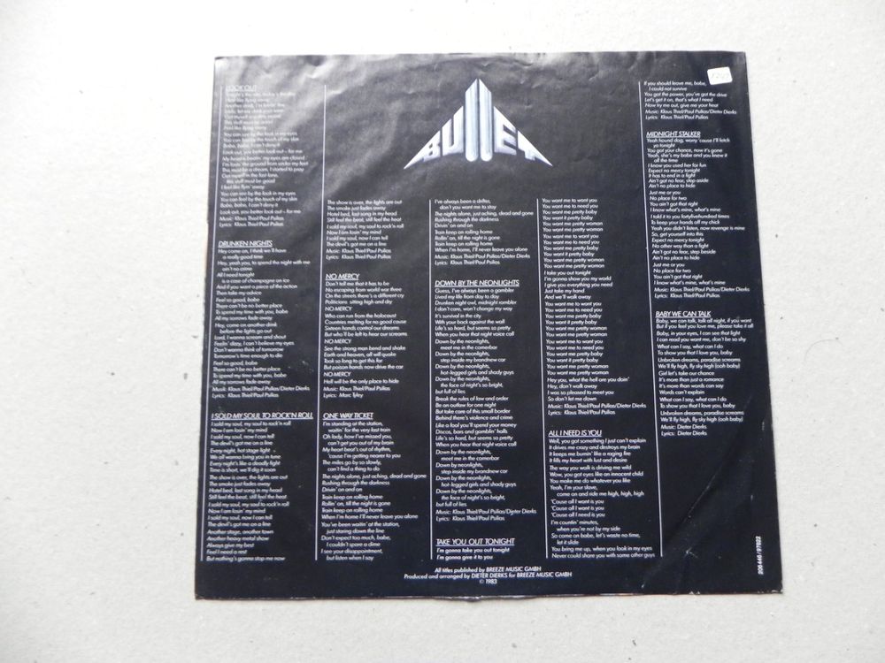 LP Germany Heavy Metal Band Bullet 1984 No Mercy (D'occasion) à Siebnen ...