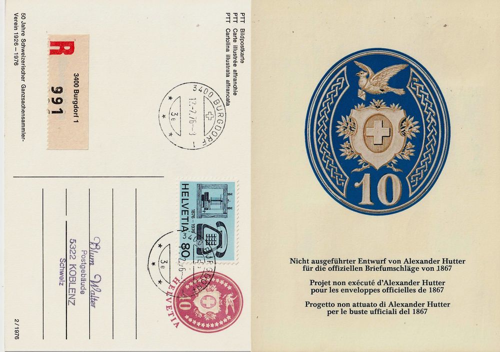 1976 Bildpostkarte PTT | Kaufen auf Ricardo