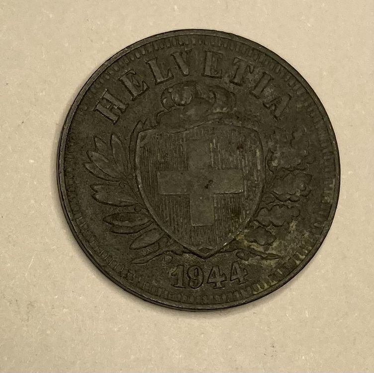 2 Rappen Münze HELVETIA 1944 Schweiz (Gebraucht) in Luzern für CHF 1 – mit Lieferung auf Ricardo ...