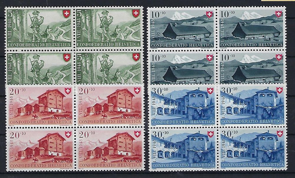 1942 Patria Viererblocks postfrisch 14075 (Gebraucht) in Lunden für CHF 5 – mit Lieferung auf ...