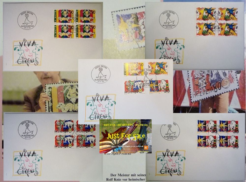 Viva Circus 1992 Rolf Knie 5 Ersttagscouverts inkl. Doku (Neu und ...