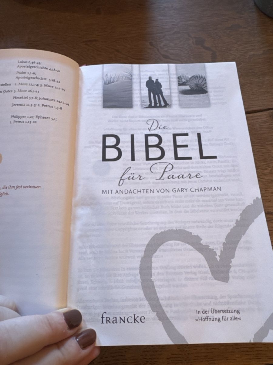 Die Bibel für Paare mit Andachten von Gary Chapman (Neu (gemäss ...
