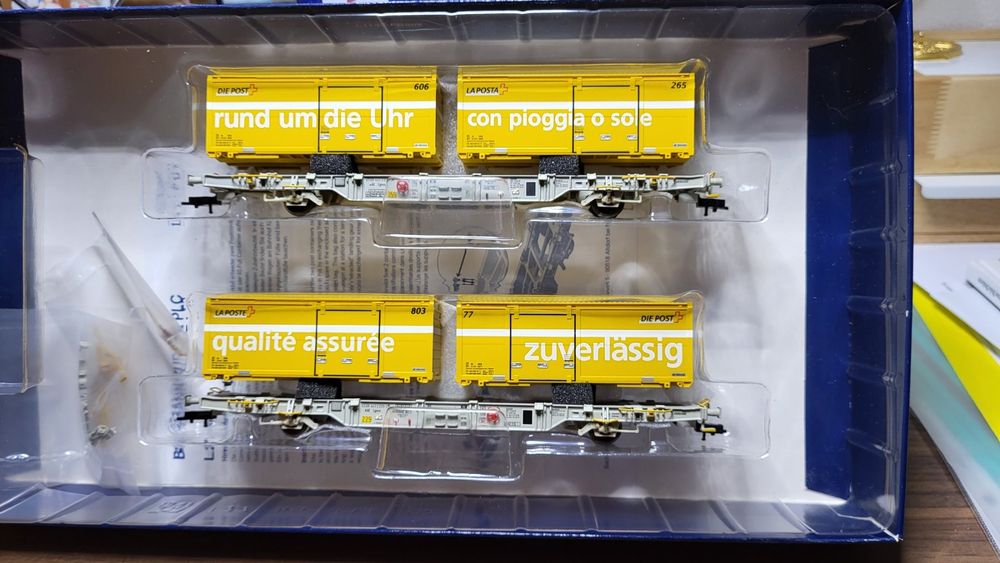 3 Sets à zwei Containertragwagen der Schweizer Post DC (Gebraucht) in ...