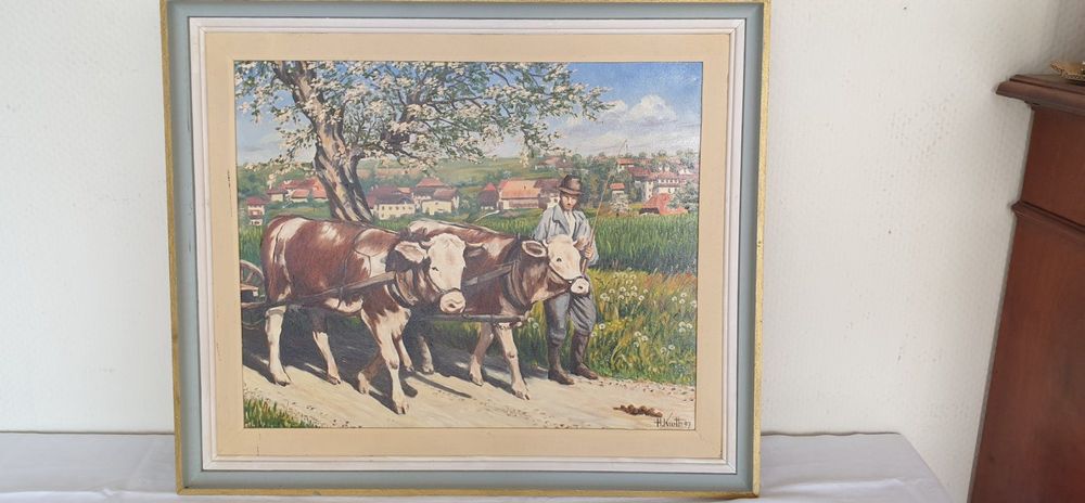 Gemälde mit Kühen H. Kurth (Gebraucht) in Emmen für CHF 41.3 – mit ...