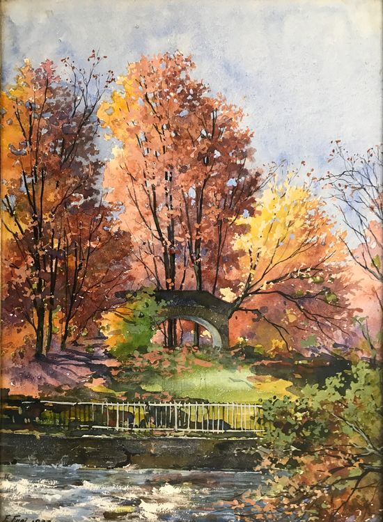 Antike signierte E.Frei 1936 Aquarelle Landschaft Gemälde | Kaufen auf Ricardo