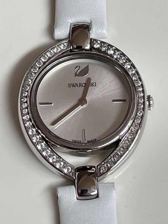 SWAROVSKI Uhr, Stella, Edelstahl, Lederband weiss, #5376812 (Neu ...