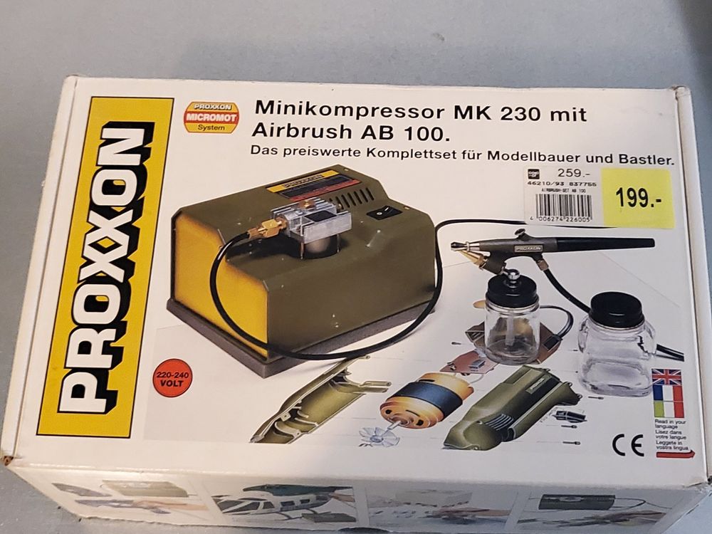 Mini Kompressor Airbrush mit Spritzpistoleistole Proxxon | Kaufen auf ...