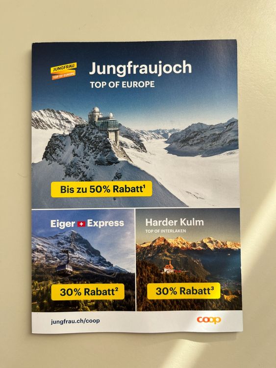 Bis 50% Rabatt Coop Jungfraujoch Eiger Express Harder Kulm (Neu (gemäss Beschreibung)) in Buochs ...