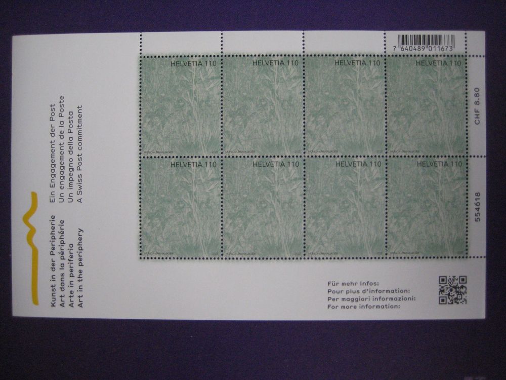 Originalbogen Kunstengagement der Post (Neu (gemäss Beschreibung)) in Wangs für CHF 10 – mit ...