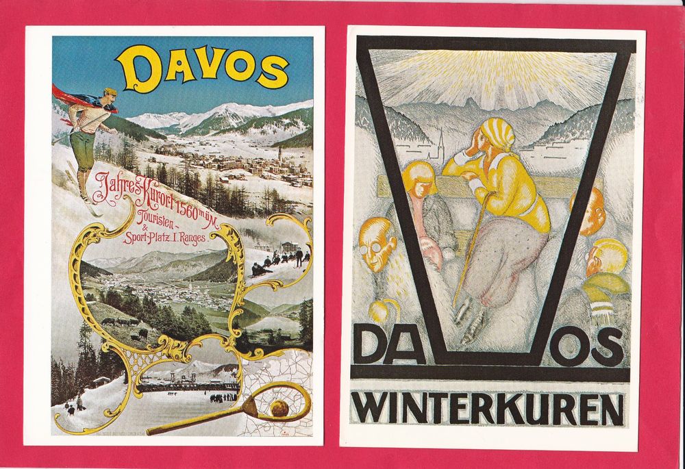 5 Ansichtskarten Plakat Plakatsammlung Davos Lenzerheide.... (Gebraucht) in Oberhelfenschwil für ...