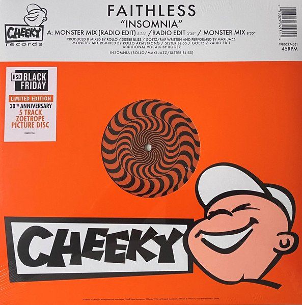 Faithless, Insomnia - 12" Zoetrope Picture Disc EU 2025 (Neu und ...