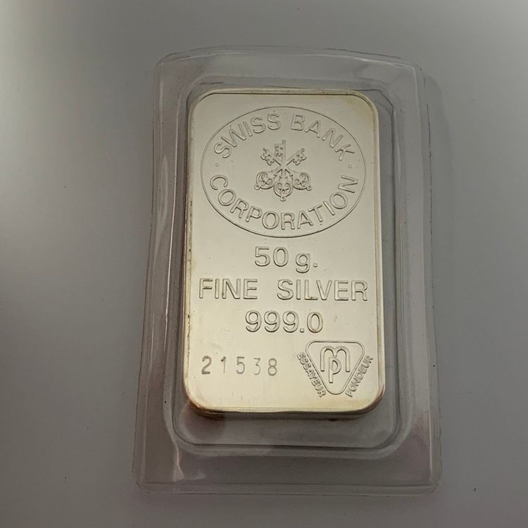 50 gramm Siilber Barren Swiss Bank ovp (Gebraucht) in Reitnau für CHF ...