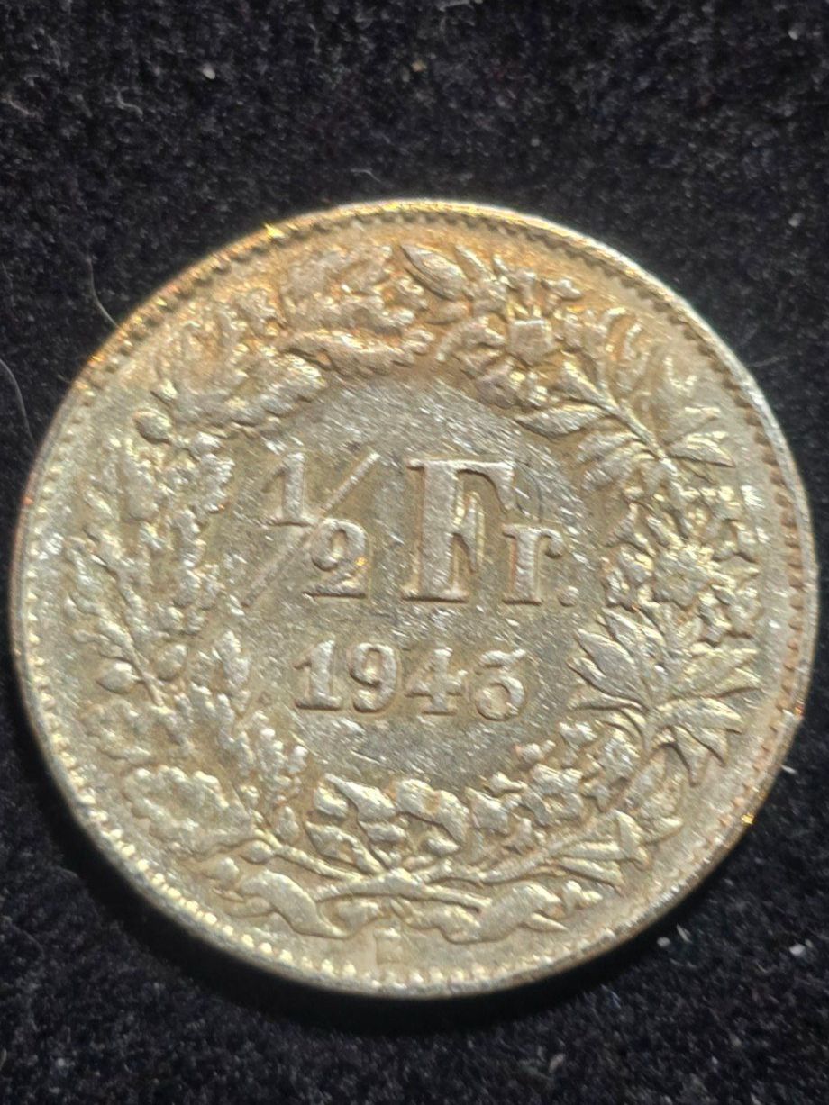 Schweizer Münze, ½ Fr., 1943, sehr gut erhalten, Rarität (Gebraucht) in ...