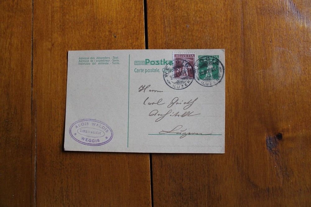 1918 PK O Alois Waldis Zimmermeister, Weggis, nach luzern (Gebraucht ...