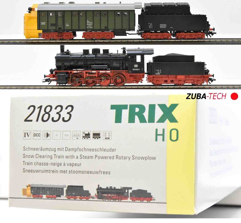 Trix 21833 Schneeräumzug mit Dampfschneeschleuder DB mit OVP (Neu ...