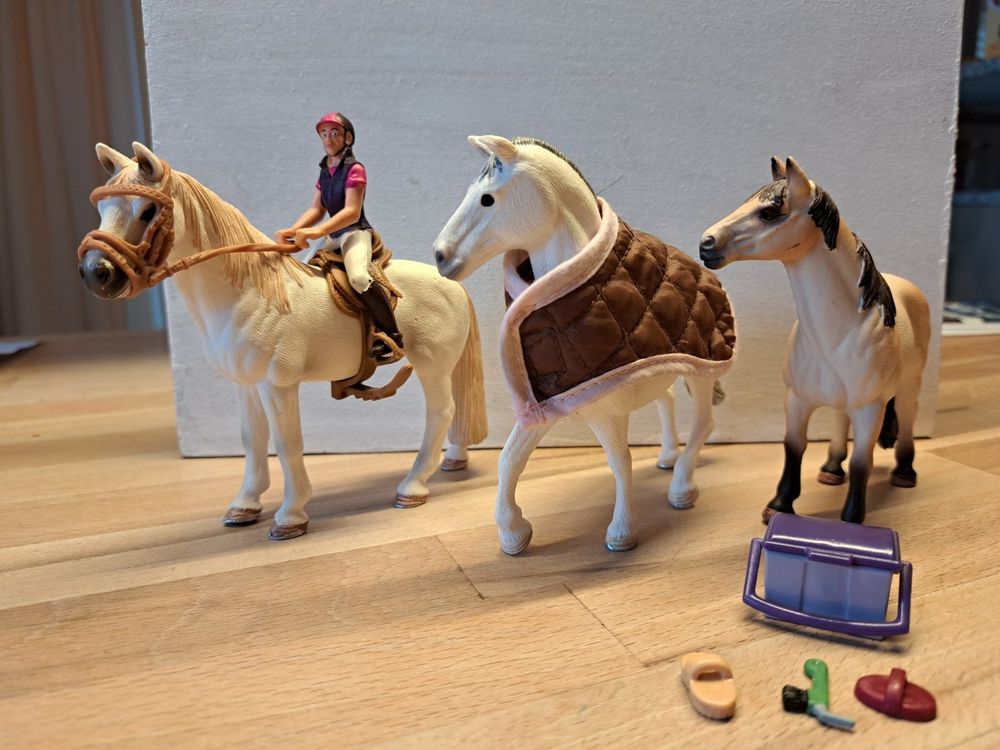 Schleich Pferde Set 3 Pferde Reiterin Putzkasten uvm | Acheter sur Ricardo Schleich Pferde Set 3 Pferde Reiterin Putzkasten uvm | Acheter sur Ricardo