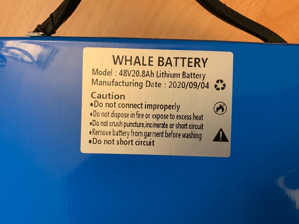Whale Battery Lithium-Ionen Akku 48V, 20.8Ah (1 kWh), BMS (Neu (gemäss ...