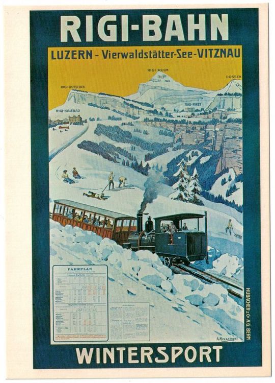 Plakat Vitznau-Rigi-Bahn Wintersport 1913 (Gebraucht) in Frauenfeld für CHF 4.7 – mit Lieferung ...