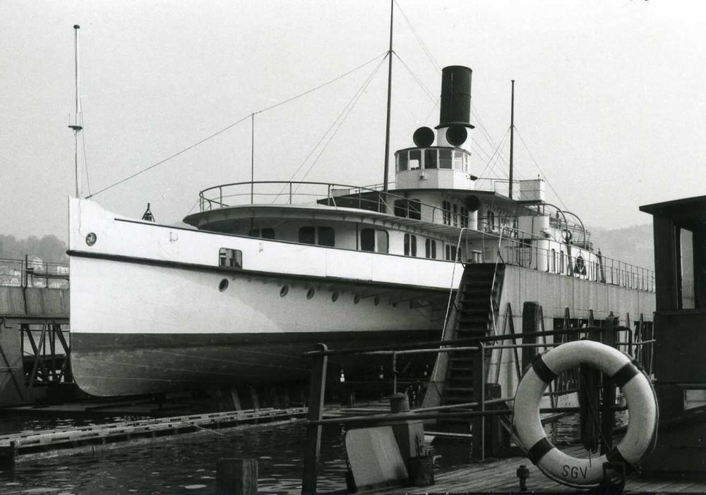 s/w Foto DS Gallia auf Schwimmdock, Raddampfer, Schiff | Kaufen auf Ricardo