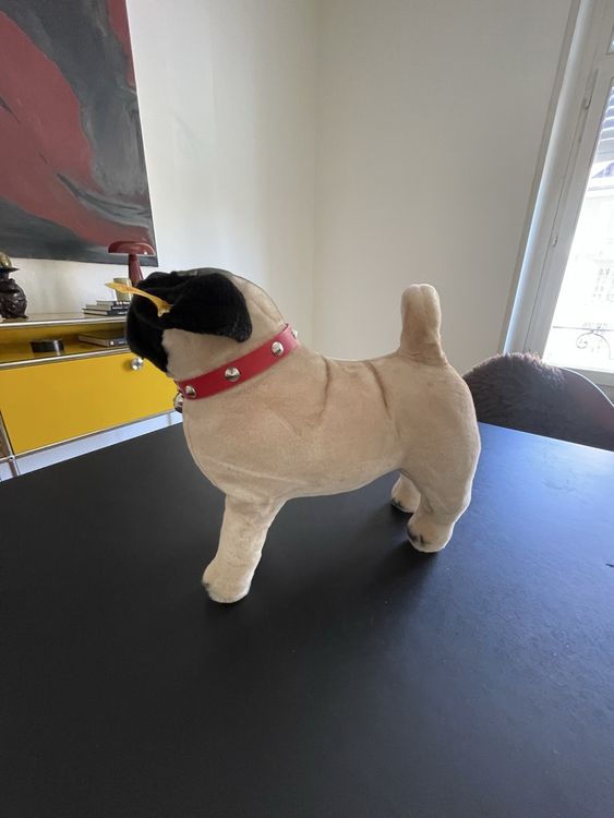 Steiff Pug Dog Plush Toy with Collar and Bell (Neu (gemäss Beschreibung ...