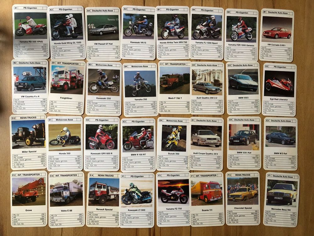 Auto Motorrad Lastwagen Quartett 41 Karten Alt (Gebraucht) in Basel für ...