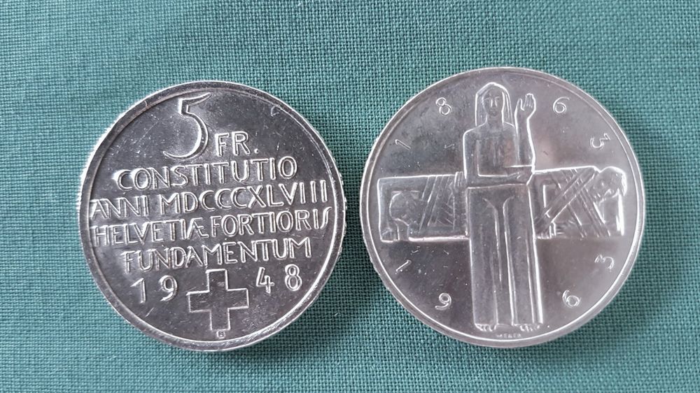 2x5 Franken Silber Gedenkmünzen 1948-1963 ab nur 1 Fr !!! (Gebraucht) in Camignolo für CHF 17 ...