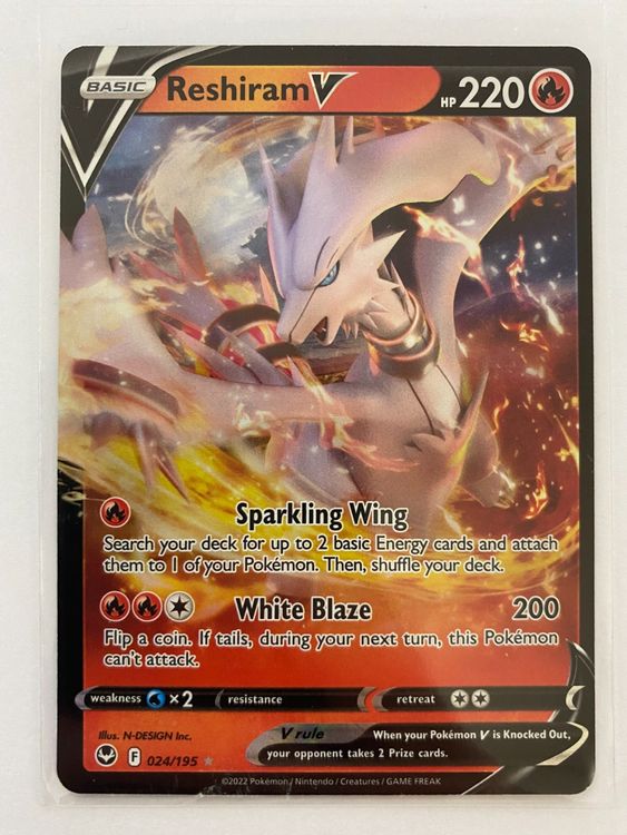 Pokemon Reshiram V 024/195 Silver Tempest EN (Neu (gemäss Beschreibung ...