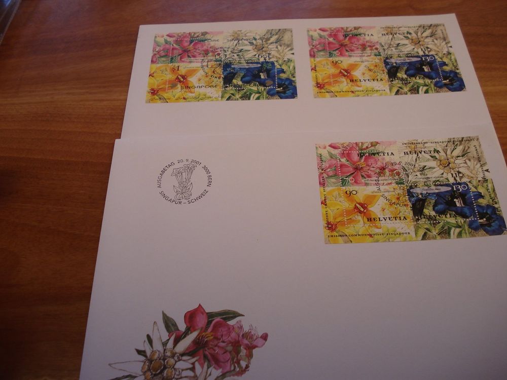 2 FDC Block SChweiz - Singapore 2001 (Gebraucht) in für CHF 1 – mit ...