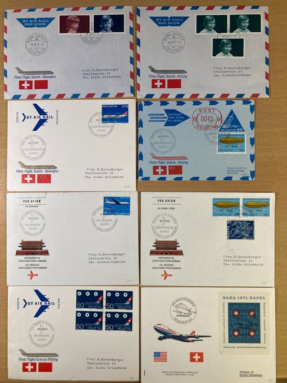 8 Erstflugbriefe, Flugpost, Erstflugstempel | Kaufen auf Ricardo