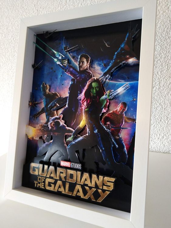 The Guardians of the Galaxy Movie Poster Shadow Box Diorama (Neu ...
