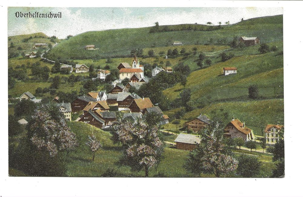 Oberhelfenschwil (SG) Toggenburg Dorfpartie mit Kirche 1912 (Gebraucht) in Engelburg für CHF 8.9 ...