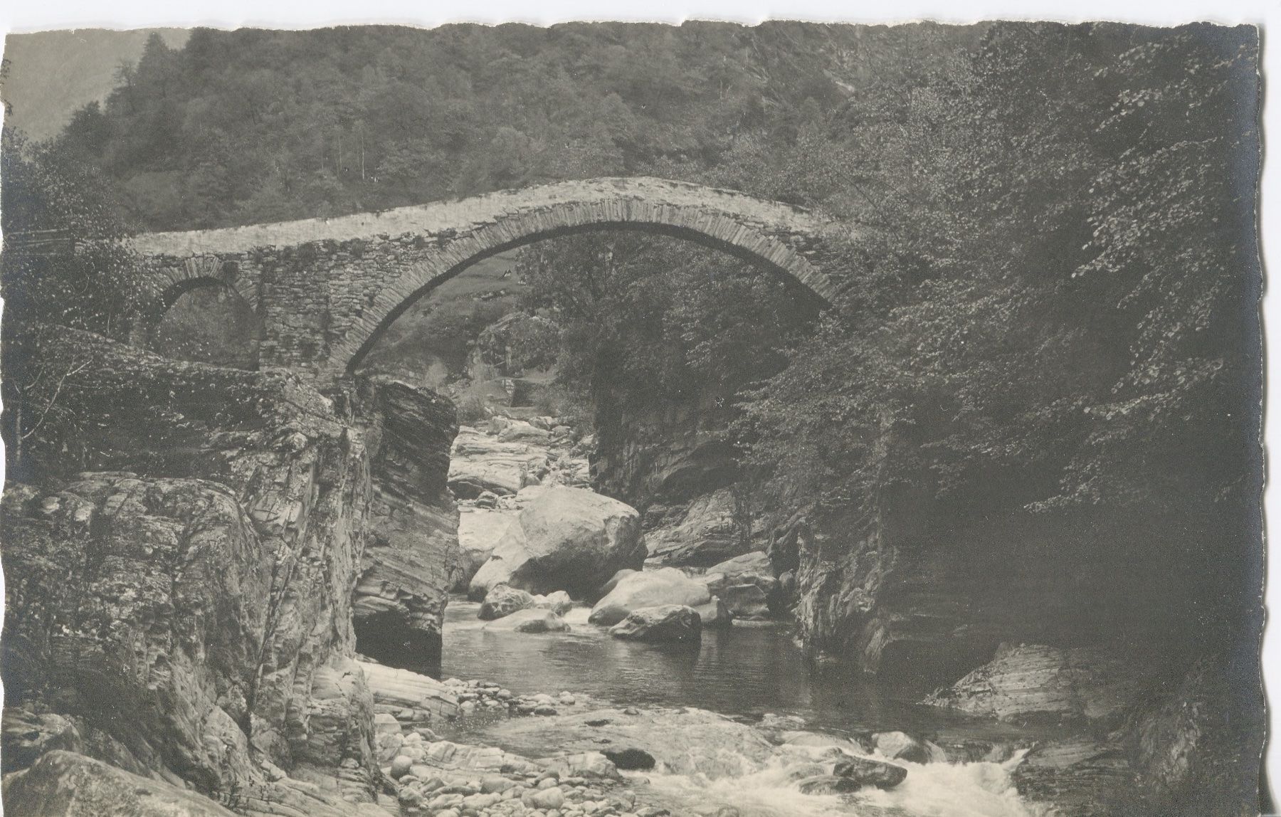 Brontallo (Valle Maggia) Ponte della Merla circa 1915 (Usato) a coglio ...