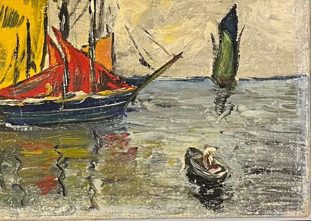 Seelandschaft Gemälde mit Boten Signiert I. Casanova | Kaufen auf Ricardo