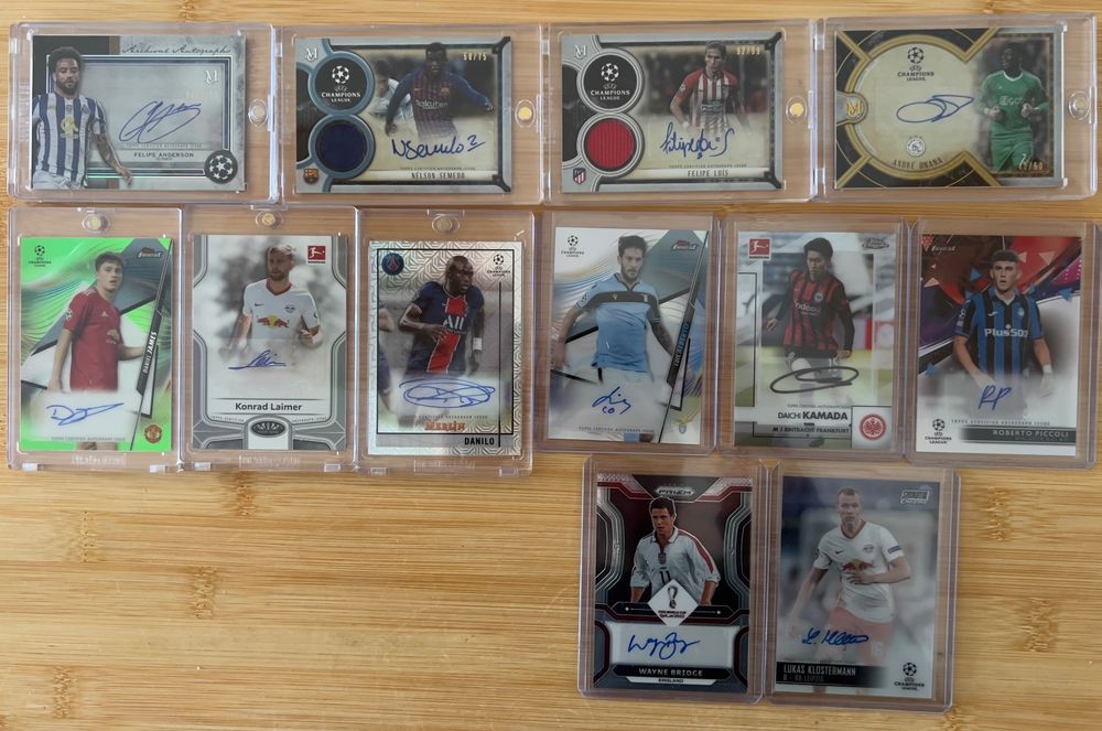 12 verschiedene Panini und Topps Autogramme im Top Loader (Gebraucht ...