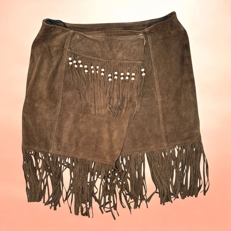 Jupe en cuir daim style bohème avec franges (D'occasion) à Morges pour ...