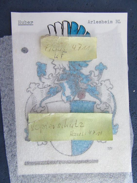 FAMILIENWAPPEN HUBER ARLESHEIM BL AUS ACHERN,ÜBERLINGEN BRD (Gebraucht ...