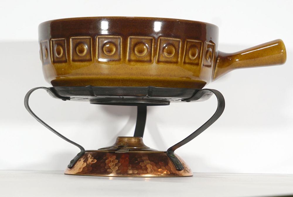 grosses Vintage Fondue Caquelon mit Rechaud (Gebraucht) in Meggen für ...