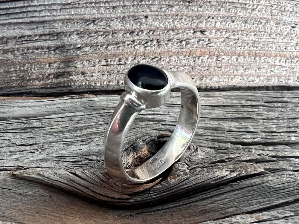 Ring 800 Silber mit Onyx - Gr 52,5 - schlicht u. klassisch | Kaufen auf ...