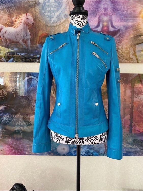 Lederjacke Turkis Damen