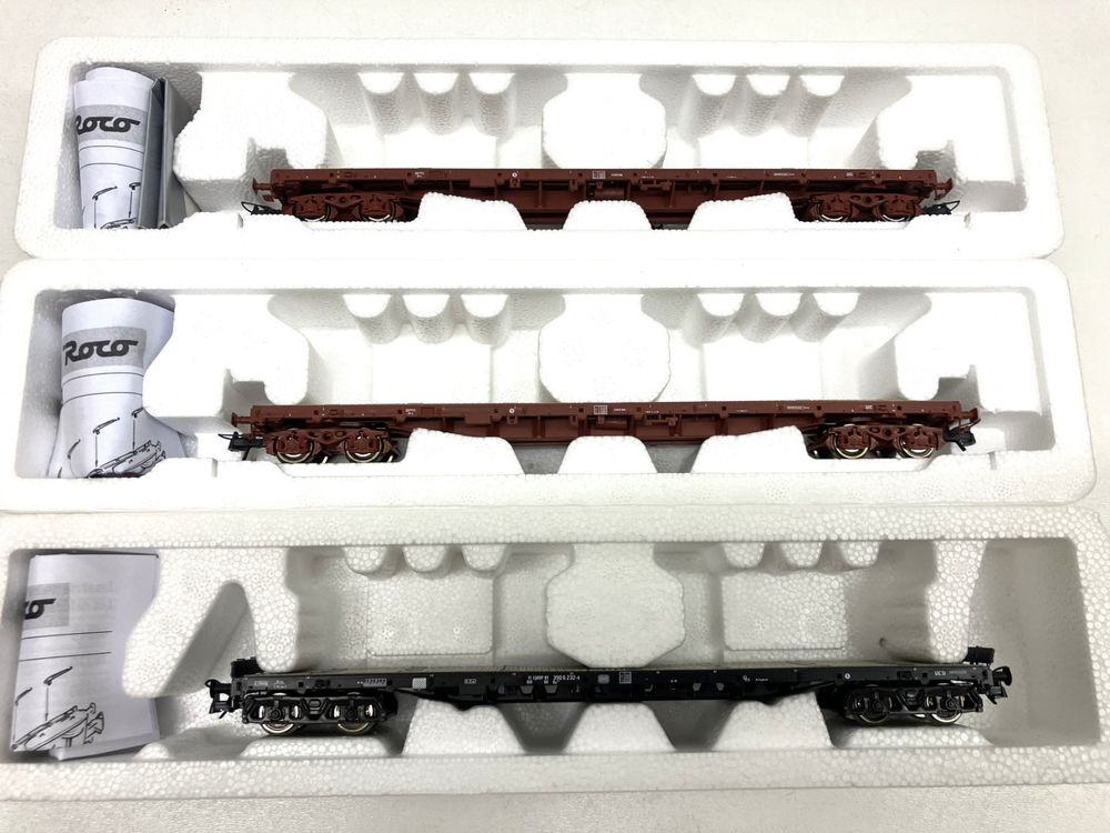 Roco 47682-47683= Set 3 Flachwagen Eurofima SNCF - DB (Neu und ...