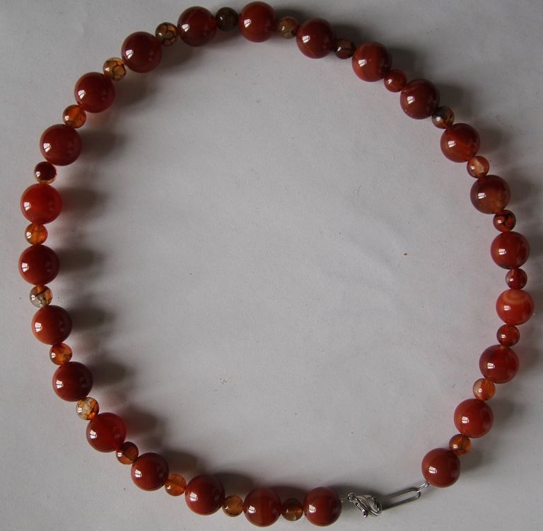 NEU: Karneol Achat Collier Halskette Schmuck mit Edelstahl (Neu (gemäss ...